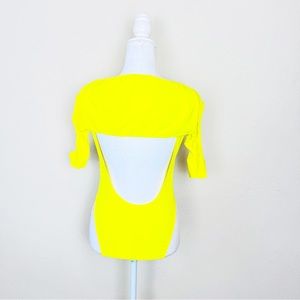 iHeartRaves | Tops | Rave With Mi Gente Neon Yellow Trinity Cut Out ...